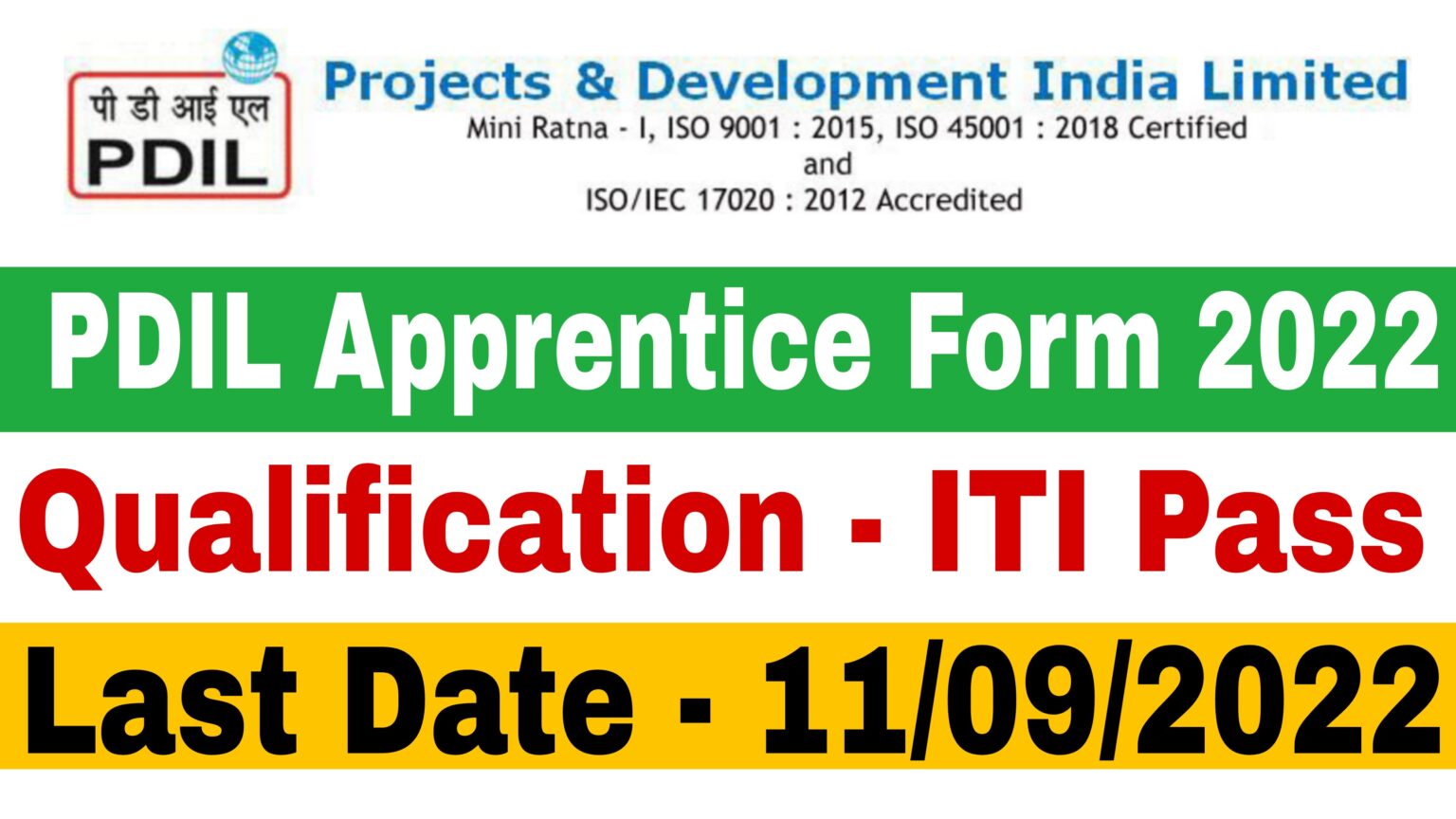 PDIL Apprentice Form 2022 - ITI Education