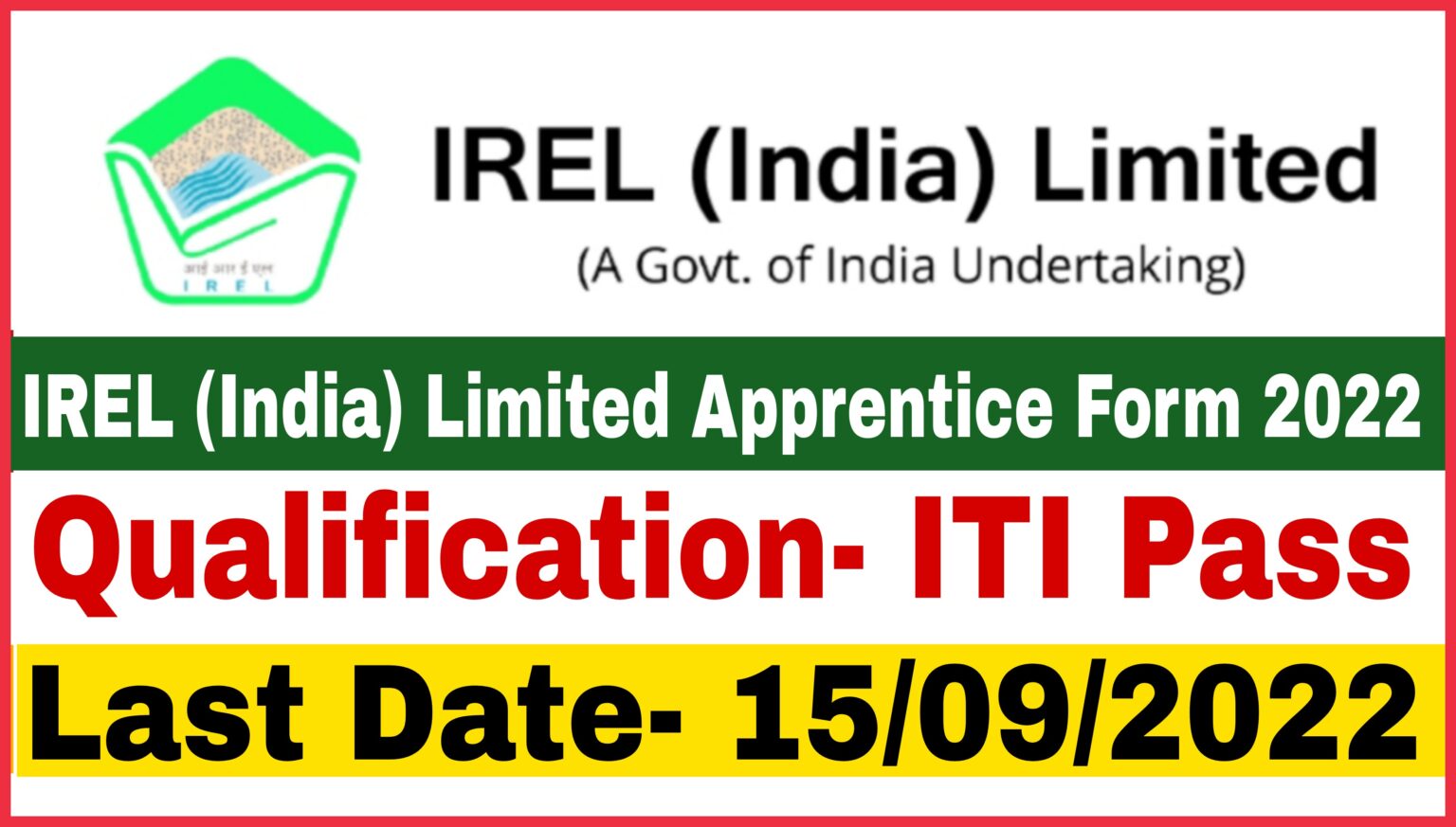 IREL (India) Limited Apprentice Form 2022 - ITI Education