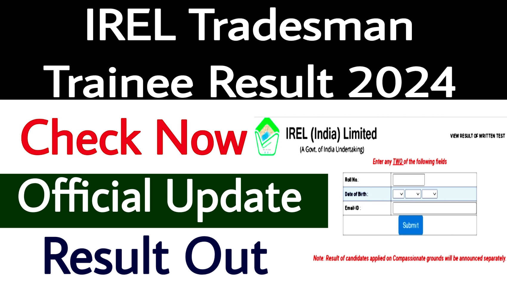 IREL Tradesman Trainee Result 2024 - ITI Education